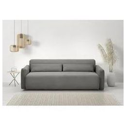 Schlafsofa Inosign "Donka Dauerschläfer-geeignet, belastbar bis 270 kg, incl. Bettlkasten" Sofas Gr. B/T: 232 cm x 108 cm, Cord, mit Armlehnen, grau (dunkelgrau) mit Armlehnen, Breite 232 cm, auch in Cord, Tonnentaschen-Federkern