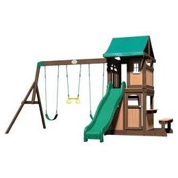 Spielturm BACKYARD DISCOVERY "Lakewood" Spieltürme braun (braun, grün) Kinder mit Schaukeln und Rutsche