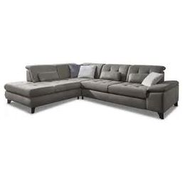 Ecksofa DIE PLANBAR "MP-IN18012 L-Form" Sofas Gr. B/H/T: 310cm x 85cm x 260cm, Microfaser, Armlehne rechts, Kopfteilverstellung-Sitztiefenverstellung, grau wahlweise mit Funktion, Federkern-Polsterung