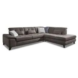 Ecksofa DIE PLANBAR "MP-IN18012 L-Form" Sofas Gr. B/H/T: 310cm x 85cm x 260cm, Microfaser, Armlehne links, Sitztiefenverstellung, grau (anthrazit) wahlweise mit Funktion, Federkern-Polsterung