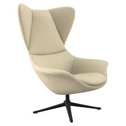 Ohrensessel FLEXLUX "Stilo Relaxsessel, TV-Sessel" Sessel Gr. Chenille, B/H/T: 90cm x 115cm x 88cm, beige (sandy beige) Solitär, Stil-Ikone, drehbar, Fuß schwarz