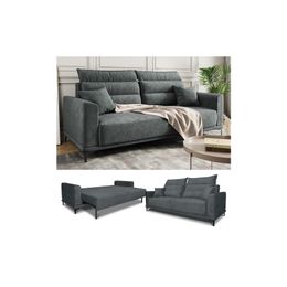 VICCO VitaliSpa Schlafsofa G&auml;stesofa Boxspringsofa Caprioli Anthrazit Schlaffunktion 236x100 cm modern Wohnzimmer Sofa Wohnzimmercouch Loungesofa Schlafcouch Klappsofa Taschenfederkern 2-Sitzer