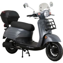 Mofaroller Alpha Motors "Adria" Motorroller & Mofas grau (grau, schwarz) mit Lenkerschloss und Windschild