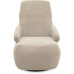 Sessel DOMO collection "700015 mit R&uuml;ckenverstellung und Drehfunktion", beige, B:68cm H:67cm T:88cm, 100% Polyester, Sessel, Sessel, wahlweise auch mit Wippfunktion, Drehsessel