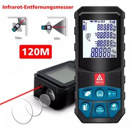 Sdlogal - Digitaler Laser Entfernungsmesser 120m geliefert Abstand 2mm, 20 Daten, Entfernungsmessung, LCD-Anzeige, wasserdicht IP54,Batterien nicht