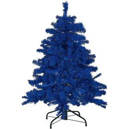 Beliani Weihnachtsbaum 120 cm Blau aus Kunststoff mit Ständer Weihnachtszeit Weihnachten Wohnzimmer Modern