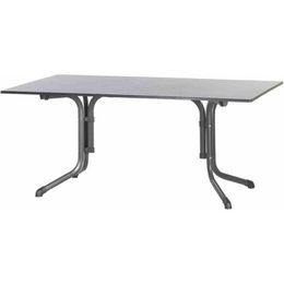 SIEGER 3180-55 Bouelvard-Klapptisch vivodur, 165x95 cm, eisengrau Stahlgestell eisengrau / vivodur-Tischplatte Schieferoptik anthrazit