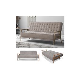 Vitalispa Schlafsofa Dion mit Klappfunktion, Braun, moderne 3-Sitzer Gästecouch