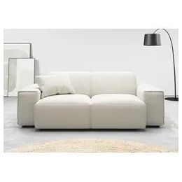 2-Sitzer Andas "Glimminge auch in Breitcord + Feincord Easy care-Bezug" Sofas Gr. B/H/T: 194 cm x 71 cm x 101 cm, Cord, weiß (snow) besondere Kedernähte,, Zierkissen