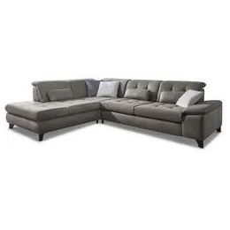 Ecksofa DIE PLANBAR "MP-IN18012 L-Form" Sofas Gr. B/H/T: 310cm x 85cm x 260cm, Microfaser, Armlehne rechts, Kopfteilverstellung-Bettfunktion-Sitztiefenverstellung, grau wahlweise mit Funktion, Federkern-Polsterung