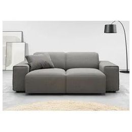 2-Sitzer Andas "Glimminge auch in Breitcord + Feincord Easy care-Bezug" Sofas Gr. B/H/T: 194 cm x 71 cm x 101 cm, Flachgewebe, grau (grey) besondere Kedernähte,, Zierkissen