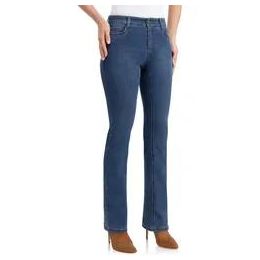 Mendler Bootcut-Jeans WONDERJEANS Gr. 44, Länge 32, blau (blau stone washed32) Damen Jeans Figurbetonte Form mit leicht ausgestelltem Bein