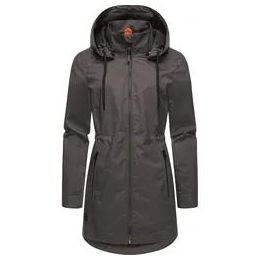 Kurzmantel Ragwear "Dakkota II" Gr. XXL (44), grau (dunkelgrau) Damen Mäntel Wasserdichter Outdoormantel für die Übergangszeit