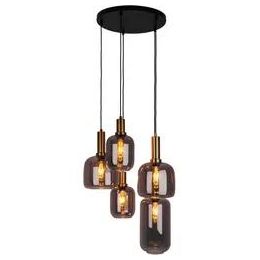 Näve Pendelleuchte NÄVE "Fumo" Lampen Gr. Ø 54,80cm H: 150,00cm, schwarz aus Metall in Schwarz und Gold Rauchglas, Ø ca. 55 cm, Höhe 150 cm