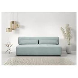 Schlafsofa Inosign "Donka Dauerschläfer-geeignet, belastbar bis 270 kg incl. Bettkasten" Sofas Gr. B/T: 200 cm x 108 cm, Cord, ohne Armlehnen, blau (hellblau) ohne Armlehnen, Breite 200 cm, auch in Cord, Tonnentaschen-Federkern