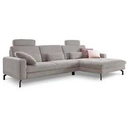 Ecksofa DIE PLANBAR "MP-IN20110 L-Form" Sofas Gr. B/H/T: 302cm x 87cm x 178cm, Cord, Ottomane rechts, Sitztiefenverstellung-Kopfstützen, rosa (rose) optional mit Funktionen erhältlich, Federkern-Polsterung