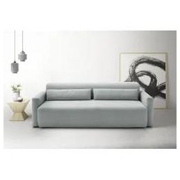 Schlafsofa Inosign "Donka Dauerschläfer-geeignet, belastbar bis 270 kg, incl. Bettlkasten" Sofas Gr. B/T: 232 cm x 108 cm, Flachgewebe, mit Armlehnen, grau (grey) mit Armlehnen, Breite 232 cm, auch in Cord, Tonnentaschen-Federkern