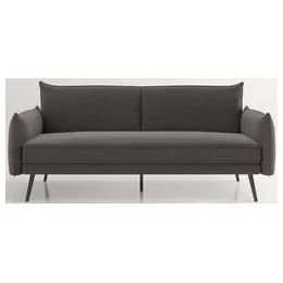 3-Sitzer Phoenix "Denver" Sofas Gr. B/H/T: 214,5cm x 91cm x 85cm, Polyester, grau (anthrazit) Schlafsofa