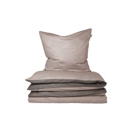 Schiesser Bettwäsche 'Doubleface Renforcé' Herren Größe 155x220 braun / taupe / dunkelgrau