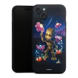 DeinDesign iPhone 15 Plus Handy Premium Silikon H&uuml;lle Handyh&uuml;lle schwarz Case Baby Groot Marvel Guardians Of The Galaxy Silikon Premium Case