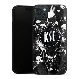 DeinDesign iPhone 15 Plus Handy Premium Silikon H&uuml;lle Handyh&uuml;lle schwarz Case Karlsruher Sc Ksc Official Licensed Product Silikon Premium Case