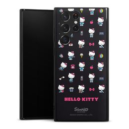 DeinDesign Galaxy S22 Ultra Handy Silikon H&uuml;lle Case schwarz Handyh&uuml;lle Hello Kitty Kindheit Merchandise