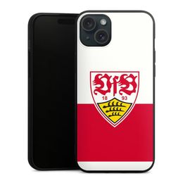DeinDesign iPhone 15 Plus Handy Premium Silikon H&uuml;lle Handyh&uuml;lle schwarz Case Vfb Stuttgart Logo Official Licensed Product Silikon Premium Case