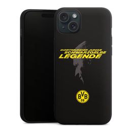 DeinDesign iPhone 15 Plus Handy Premium Silikon H&uuml;lle Handyh&uuml;lle schwarz Case Borussia Dortmund Bvb Marco Reus Silikon Premium Case