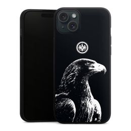 DeinDesign iPhone 15 Plus Handy Premium Silikon H&uuml;lle Handyh&uuml;lle schwarz Case Attila Official Licensed Product Eintracht Frankfurt Silikon Premium Case