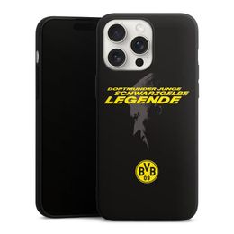 DeinDesign iPhone 15 Pro Max Handy Premium Silikon H&uuml;lle Handyh&uuml;lle schwarz Case Borussia Dortmund Bvb Marco Reus Silikon Premium Case