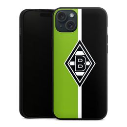 DeinDesign iPhone 15 Plus Handy Premium Silikon H&uuml;lle Handyh&uuml;lle schwarz Case Borussia M&ouml;nchengladbach Gladbach Bundesliga Silikon Premium Case