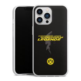 DeinDesign iPhone 13 Pro Handy Silikon H&uuml;lle Case wei&szlig; Handyh&uuml;lle Borussia Dortmund Bvb Marco Reus Silikon Case