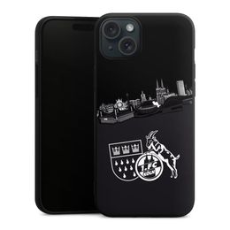 DeinDesign iPhone 15 Plus Handy Premium Silikon H&uuml;lle Handyh&uuml;lle schwarz Case Skyline Official Licensed Product 1. Fc K&ouml;ln Silikon Premium Case