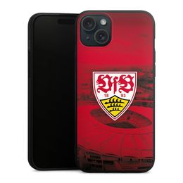 DeinDesign iPhone 15 Plus Handy Premium Silikon H&uuml;lle Handyh&uuml;lle schwarz Case Vfb Stuttgart Official Licensed Product Stadium Silikon Premium Case