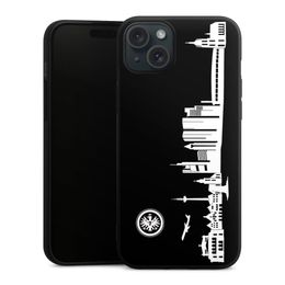 DeinDesign iPhone 15 Plus Handy Premium Silikon H&uuml;lle Handyh&uuml;lle schwarz Case Eintracht Frankfurt Sge Skyline Silikon Premium Case