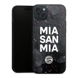 DeinDesign iPhone 15 Plus Handy Premium Silikon H&uuml;lle Handyh&uuml;lle schwarz Case Mia San Mia Girl Style Fc Bayern M&uuml;nchen Silikon Premium Case