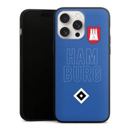 DeinDesign iPhone 15 Pro Max Handy Premium Silikon H&uuml;lle Handyh&uuml;lle schwarz Case Official Licensed Product Hamburg Hamburger Sv Silikon Premium Case