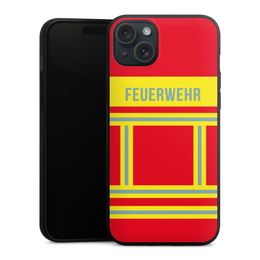 DeinDesign iPhone 15 Plus Handy Premium Silikon H&uuml;lle Handyh&uuml;lle schwarz Case Fire Fighters Life Saver Fire Fighter Silikon Premium Case