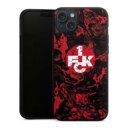DeinDesign iPhone 15 Plus Handy Premium Silikon H&uuml;lle Handyh&uuml;lle schwarz Case 1. Fc Kaiserslautern 1. Fck Logo Silikon Premium Case