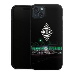 DeinDesign iPhone 15 Plus Handy Premium Silikon H&uuml;lle Handyh&uuml;lle schwarz Case Borussia M&ouml;nchengladbach Official Licensed Product Stadium Silikon Premium Case
