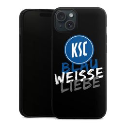 DeinDesign iPhone 15 Plus Handy Premium Silikon H&uuml;lle Handyh&uuml;lle schwarz Case Ksc Karlsruher Sc Official Licensed Product Silikon Premium Case