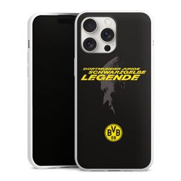 DeinDesign iPhone 15 Pro Max Handy Silikon H&uuml;lle Case wei&szlig; Handyh&uuml;lle Borussia Dortmund Bvb Marco Reus Silikon Case
