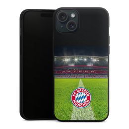 DeinDesign iPhone 15 Plus Handy Premium Silikon H&uuml;lle Handyh&uuml;lle schwarz Case Stadium Fc Bayern M&uuml;nchen Fcb Silikon Premium Case