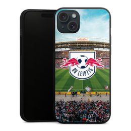 DeinDesign iPhone 15 Plus Handy Premium Silikon H&uuml;lle Handyh&uuml;lle schwarz Case Stadium Rb Leipzig Official Licensed Product Silikon Premium Case
