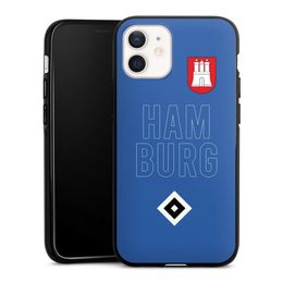 DeinDesign iPhone 12 Handy Silikon H&uuml;lle Case schwarz Handyh&uuml;lle Official Licensed Product Hamburg Hamburger Sv