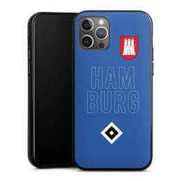 DeinDesign iPhone 12 Pro Handy Silikon H&uuml;lle Case schwarz Handyh&uuml;lle Official Licensed Product Hamburg Hamburger Sv