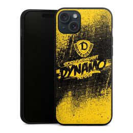 DeinDesign iPhone 15 Plus Handy Premium Silikon H&uuml;lle Handyh&uuml;lle schwarz Case Logo Official Licensed Product Sg Dynamo Dresden Silikon Premium Case