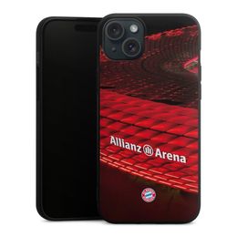 DeinDesign iPhone 15 Plus Handy Premium Silikon H&uuml;lle Handyh&uuml;lle schwarz Case Fc Bayern M&uuml;nchen Stadium Fcb Silikon Premium Case