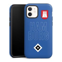 DeinDesign iPhone 12 mini Handy Panzer Handyh&uuml;lle robuste Outdoor H&uuml;lle Schutzh&uuml;lle matt Official Licensed Product Hamburg Hamburger Sv Tough Case