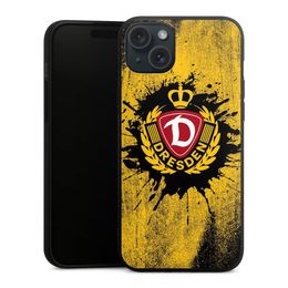 DeinDesign iPhone 15 Plus Handy Premium Silikon H&uuml;lle Handyh&uuml;lle schwarz Case Official Licensed Product Soccer Sg Dynamo Dresden Silikon Premium Case
